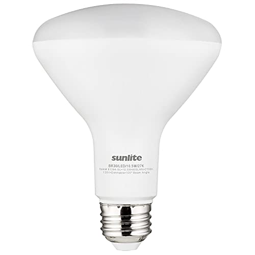 Sunlite LED BR30 Recessed Light Bulb, 10.5 Watt (65w Equivalent), 800 Lumens, Medium E26 Base, Dimmable Flood, UL Listed, 2700K Soft White, 1 Count