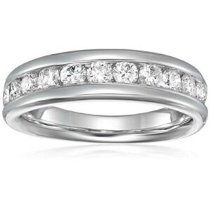 vir jewels 1/2 carat (ctw) diamond wedding anniversary band for women, half eternity round diamond comfort fit engagement ring 14k white gold channel set 0.50 cttw, size 9.5