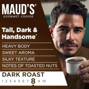 Maud's Dark Roast Instant Coffee Packets Single Serve, 26 ct | Tall Dark & Handsome | 100% Arabica Dark Roast Coffee Solar Energy Produced | Instant Coffee Powder Travel Packs