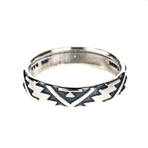 turquoise skies tskies skyweaver: southwestern band ring (sterling-silver, 10)