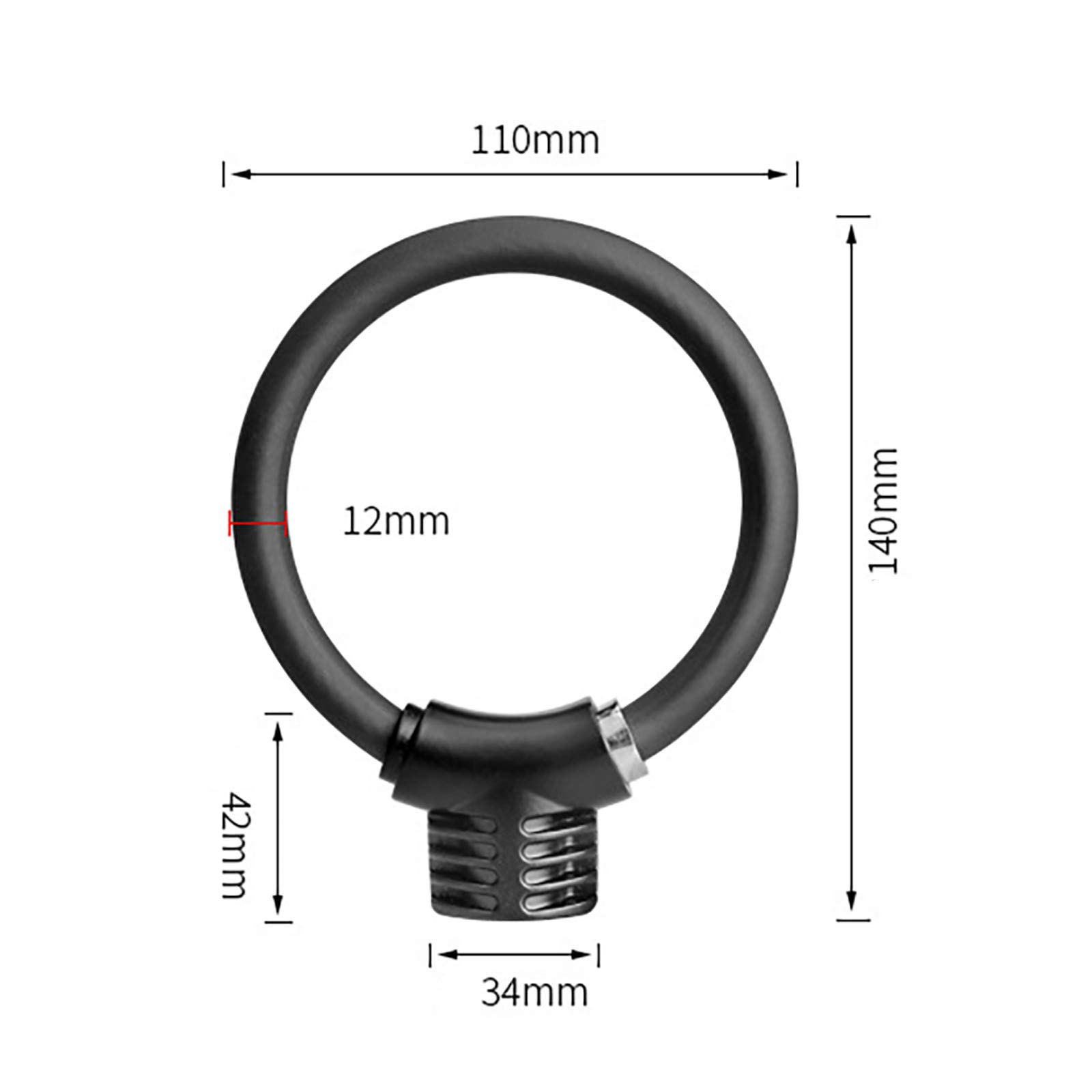 1Pc Bicycle Bold Steel Rope Portable Mini Ring Lock Mountain Bike Road Lock Portable Convenient Lock