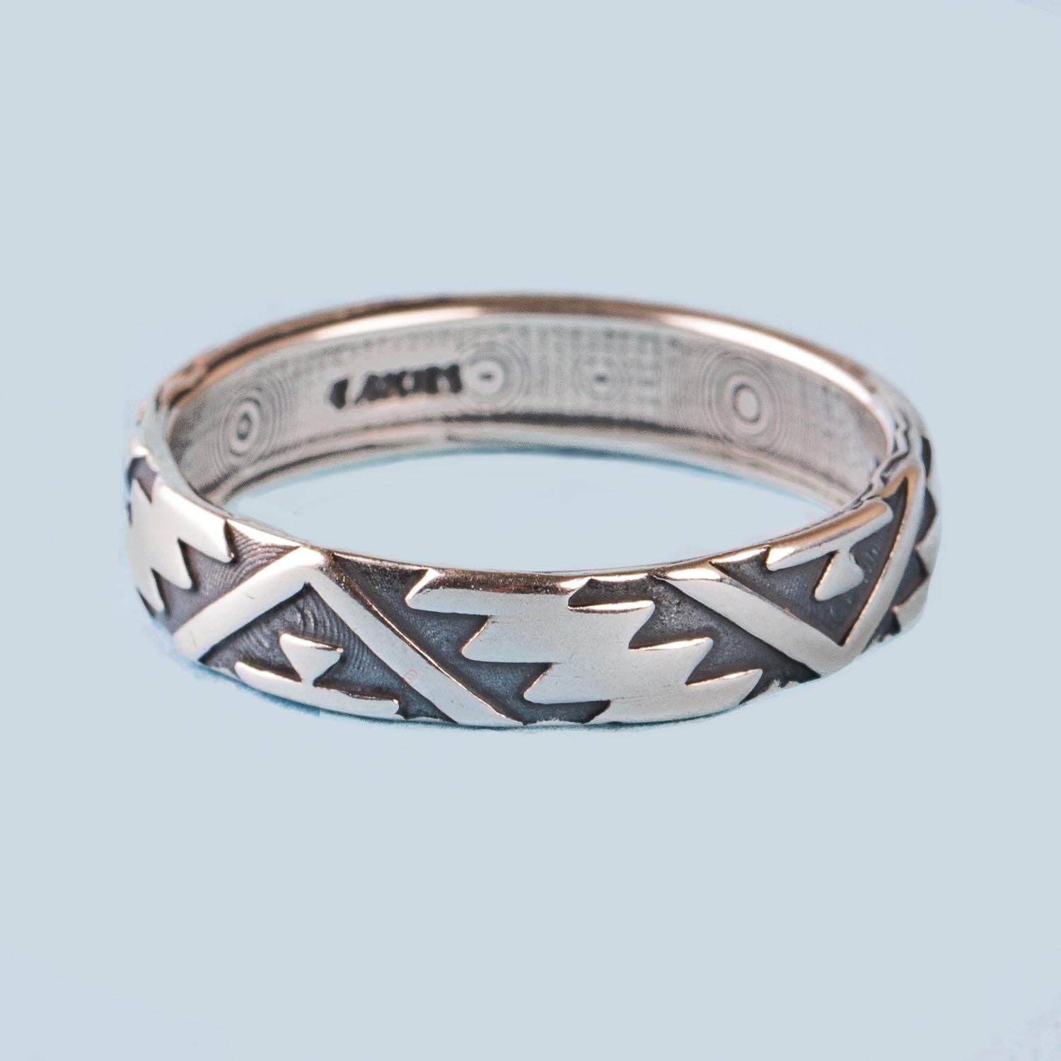 Turquoise Skies TSKIES SkyWeaver: Southwestern Band Ring (sterling-silver, 10)