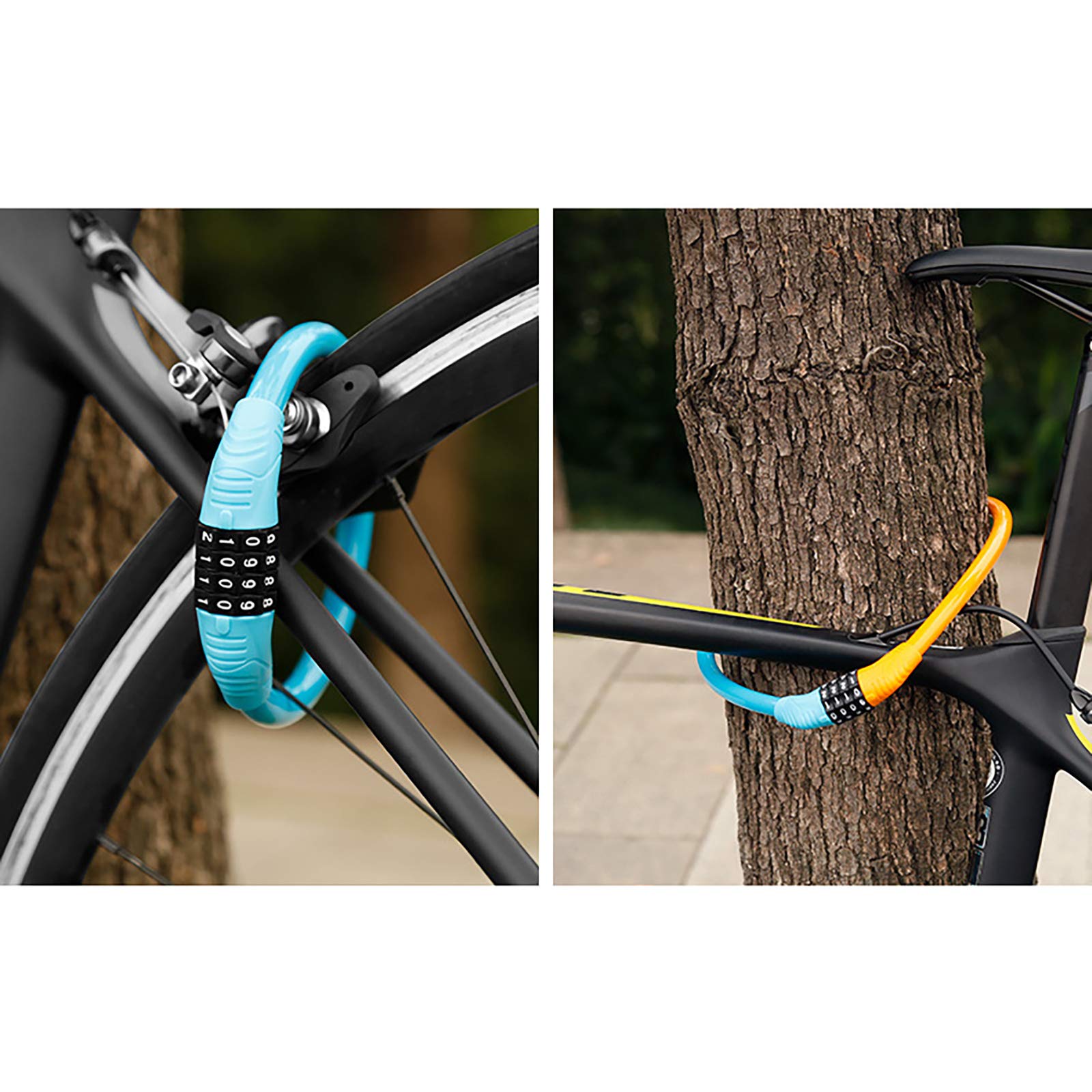 1Pc Mountain Bike Lock Portable Electric Battery Motorcycle Password Lock Fixed Bicycle Ring Lock