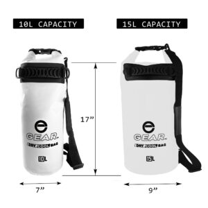 Enthusiast Gear Dry Bag Cooler - Roll Top Insulated Backpack – Portable, Collapsible, Waterproof with Padded Shoulder Strap - Perfect for Kayaking Fishing Beach Hiking -15L (White)