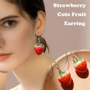 EIELO 16 Pairs Cute Funny Weird Earrings Boba Water Bottle Pearl Milk Tea Food Gummy Bear Fruit Mushroom Goldfish Earring Set Cute Funny Dangle Drop Earrings for Women