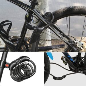 2Pcs Lock Portable Fixed Ring Lock Chain Bicycle Lock Password Lock Bicycle Lock