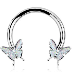 jewseen butterfly daith earring, 16g/1.2mm gauge, 316l surgical steel, hypoallergenic, for cartilage piercing