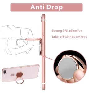 DFsucces Phone Ring Holder Finger Kickstand, Cell Phone Ring Holder ,360° Rotation Metal Ring Holder for Magnetic Car Mount Compatible All Smartphone(Rose Gold)