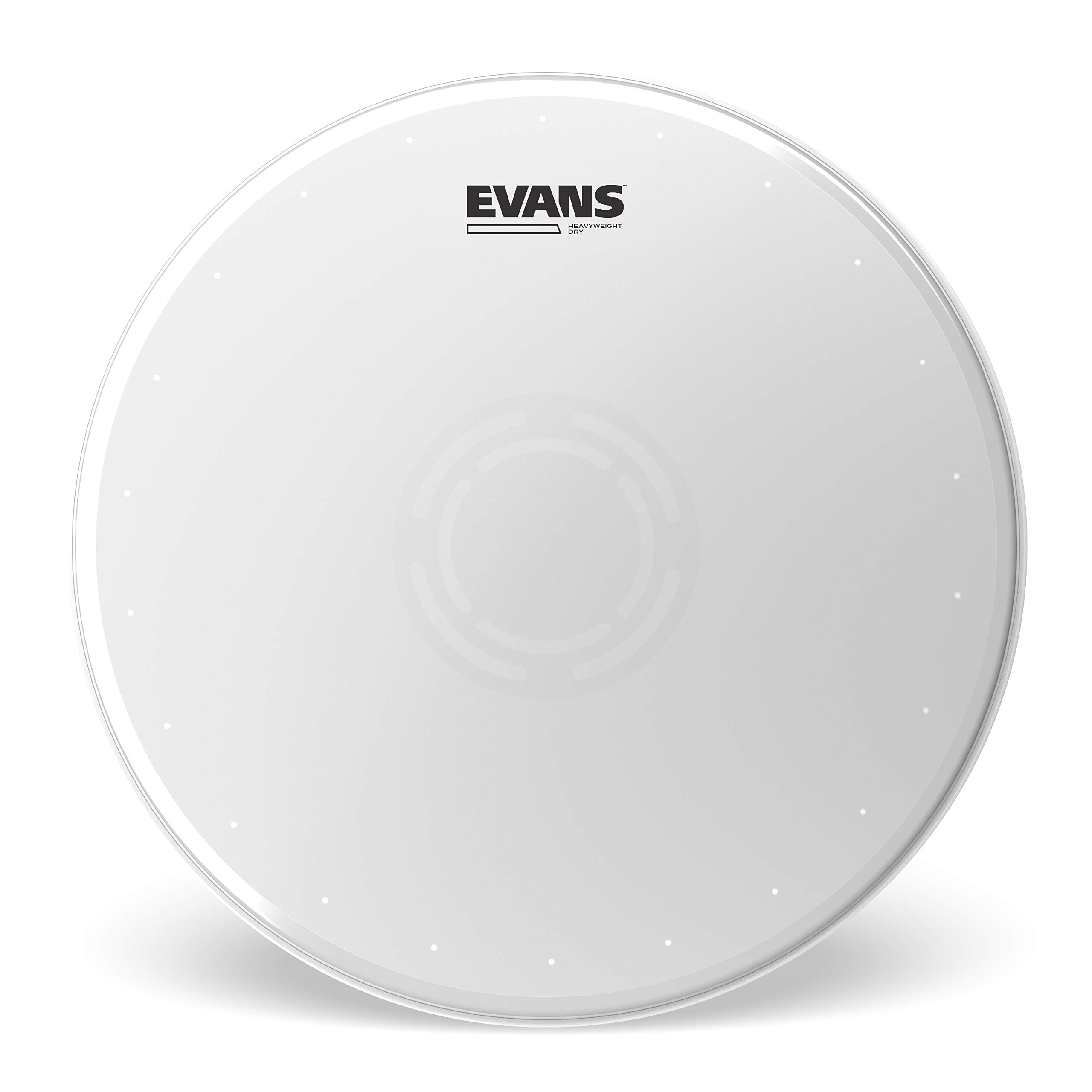 Evans Heavyweight Dry Drumhead - UV Coated Snare Drum Head - Dry Vents to Reduce Overtones, Sustain - Reverse Dot for Durability, Focus, Attack - 2 Plies of Film - Ideal for Rock, Metal - 14 Inch