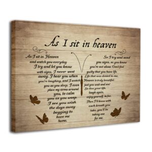 butterflies vintage canvas wall art canvas as i sit in heaven and watch you everyday poem painting on canvas wooden background rustic inspirational quotes wall art paintings quotes poem room