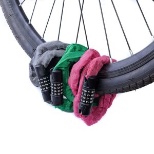 2Pcs Bicycle Password Lock Mountain Bike Lock Motorcycle Lock Four Digit Password Chain Lock