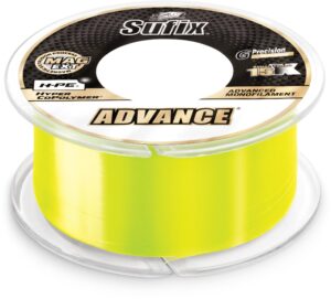 sufix advance monofilament 17 lb neon lime - 330 yds