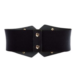 Scarlet Darkness Women Vintage Elastic Stretchy Retro Wide Waist Cinch Belt Black 2XL