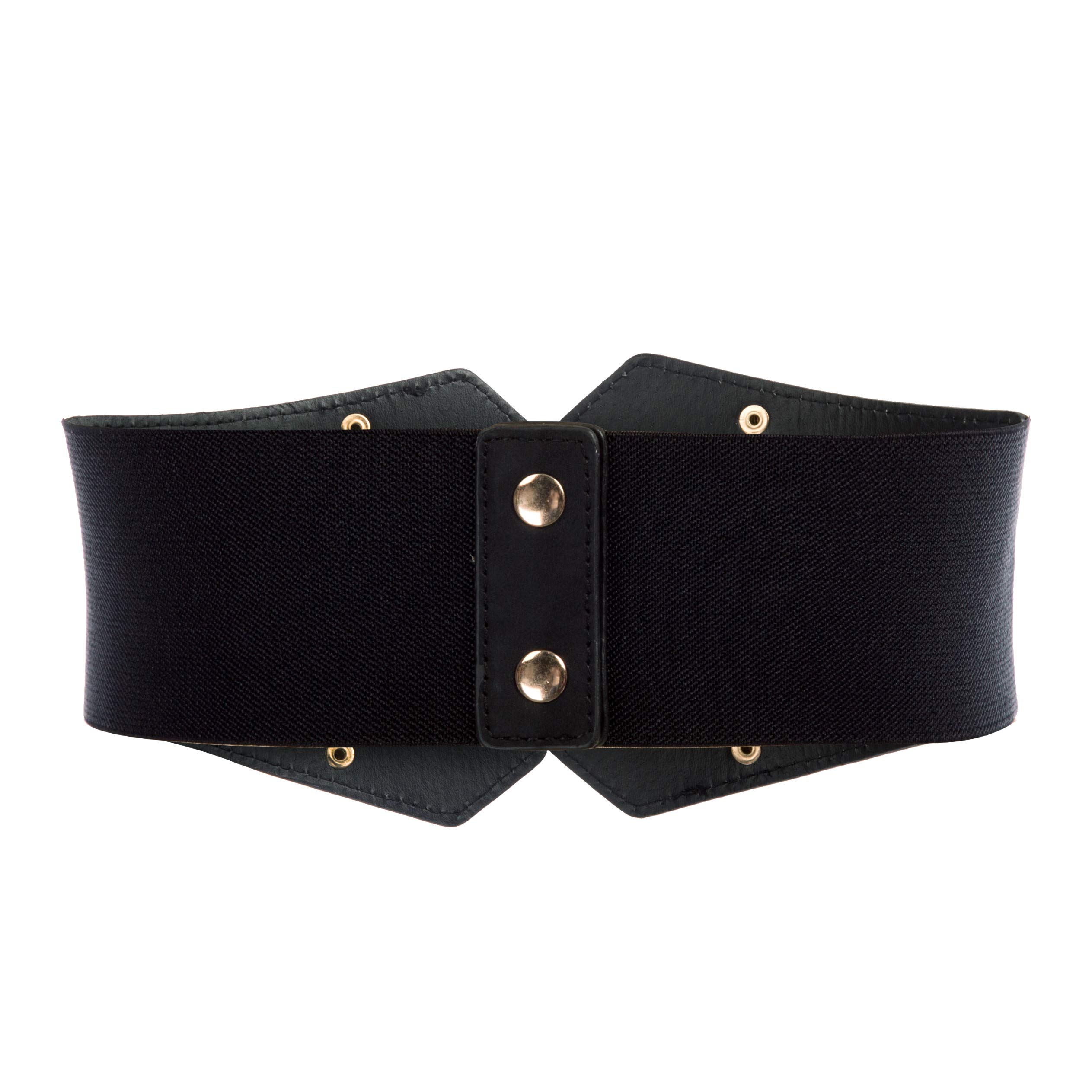 Scarlet Darkness Women Vintage Elastic Stretchy Retro Wide Waist Cinch Belt Black 2XL