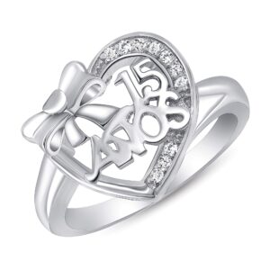 jewelry by debbie 925 sterling silver sweet ribbon and heart sweet 15 anos quinceanera cz ring rhodium plated (7)