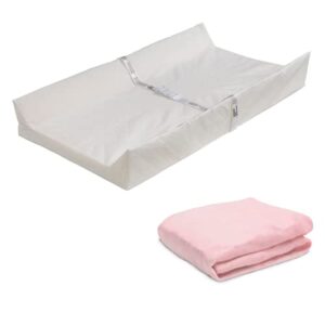 delta children contoured changing pad with plush cover, pink