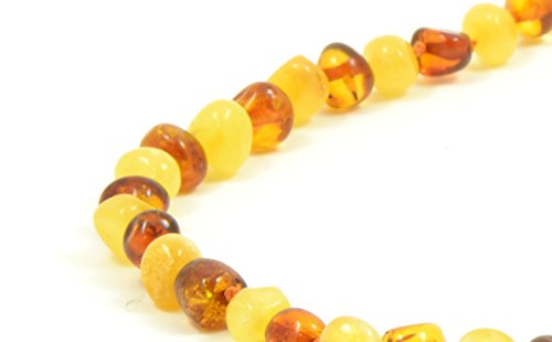 AmberJewelry Baltic Amber Necklace - Adult Amber Bead Necklace - Milky and Cognac Polished Amber Beads - Multiple Lengths (17.7) A1-1B 0