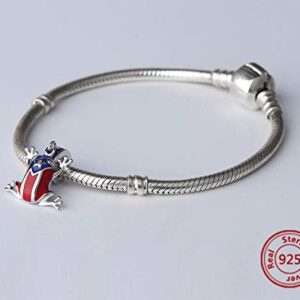 Authentic BOLENVI Puerto Rico Flag Coqui Frog 925 Sterling Silver Pendant Charm For Pandora & Similar Charm Bracelets or Necklaces