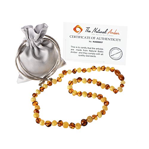 AmberJewelry Baltic Amber Necklace - Adult Amber Bead Necklace - Milky and Cognac Polished Amber Beads - Multiple Lengths (17.7) A1-1B 0