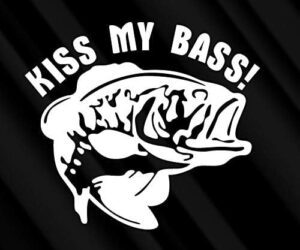 maf - kiss my bass fishing vinyl decal sticker for cars laptops walls windows toolbox gift