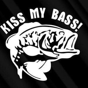 MAF - KISS My BASS Fishing Vinyl Decal Sticker for Cars LAPTOPS Walls Windows Toolbox Gift