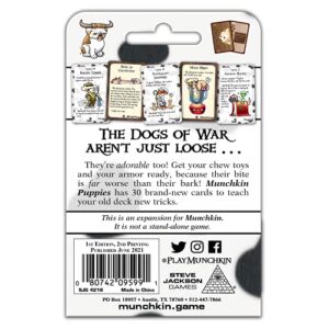 Steve Jackson Games Munchkin Puppies Card Game (Mini-Expansion) | 30 Cards | Adult, Kids, & Family Game | Fantasy Adventure Roleplaying Game | Ages 10+ | 3-6 Players | Avg Play Time 120 Min | from