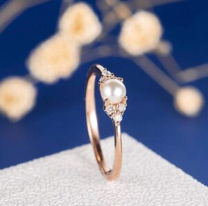 wdiyieetn elegant pearl rings rose gold cz crystal fashion engagement wedding ring (7)