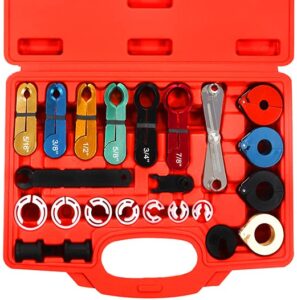 fuel line disconnect tool set - master quick disconnect tool for ac fuel line system, red