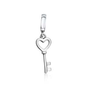 bolenvi key to my heart 925 erling silver pendant charm bead for pandora & similar charm bracelets or necklaces