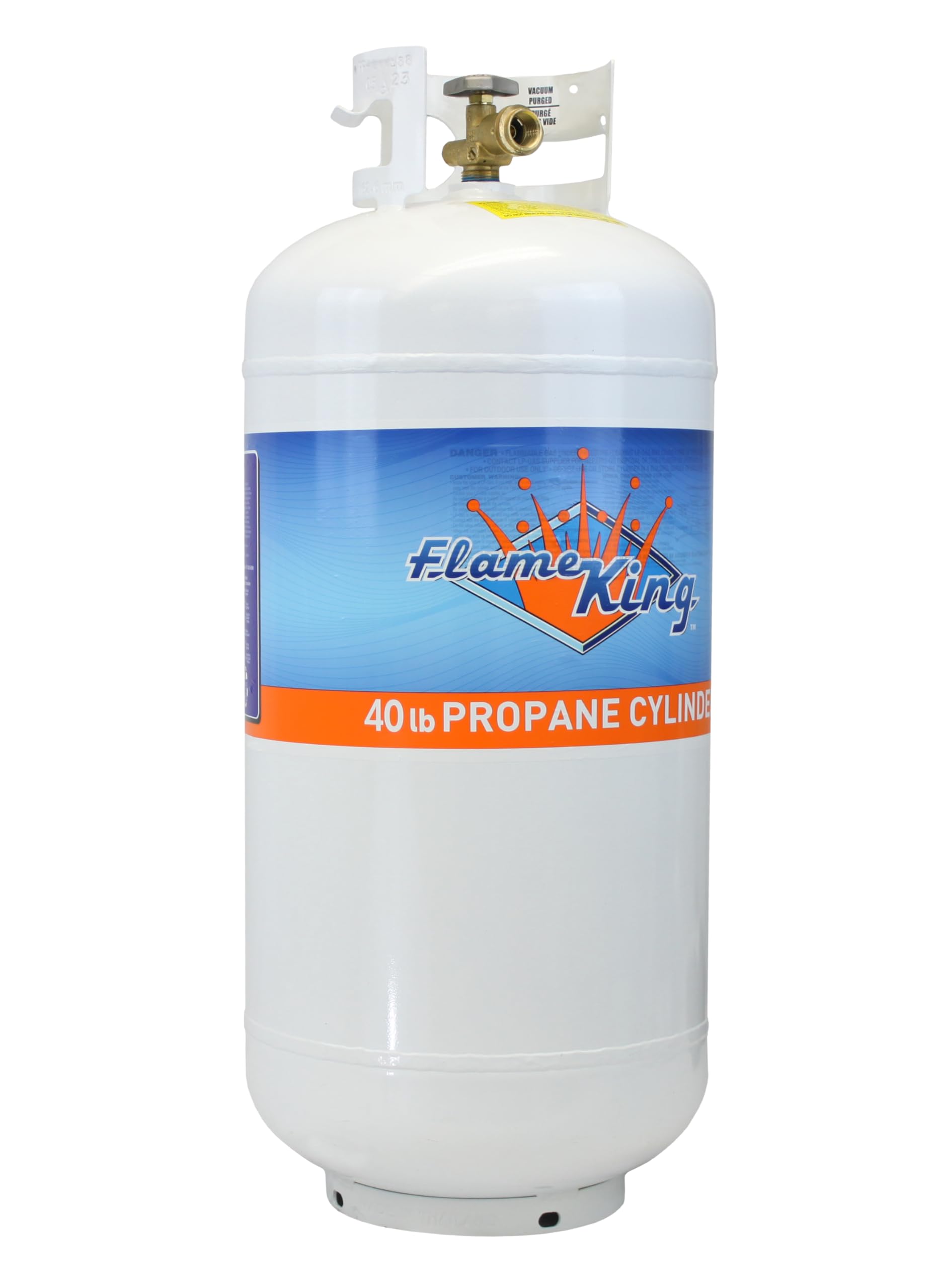 Flame King YSN401b 40 Pound Steel Propane Tank Cylinder with OPD Valve, White