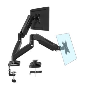 MOUNTUP Dual Monitor Mount for 17-32’’ Monitors, Double Monitor Arm Desk Mount Holds 4.4-17.6 lbs, Adjustable Computer Monitor Stand, 100x100/75x75mm VESA Mount, C Clamp/Grommet Base for 2 Screens