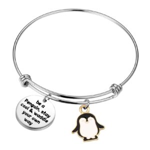 gzrlyf penguin bracelet inspirational penguin gifts penguin lovers gifts be a penguin stay cool and waddle your own way (bracelet)