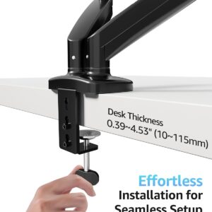 MOUNTUP Dual Monitor Mount for 17-32’’ Monitors, Double Monitor Arm Desk Mount Holds 4.4-17.6 lbs, Adjustable Computer Monitor Stand, 100x100/75x75mm VESA Mount, C Clamp/Grommet Base for 2 Screens