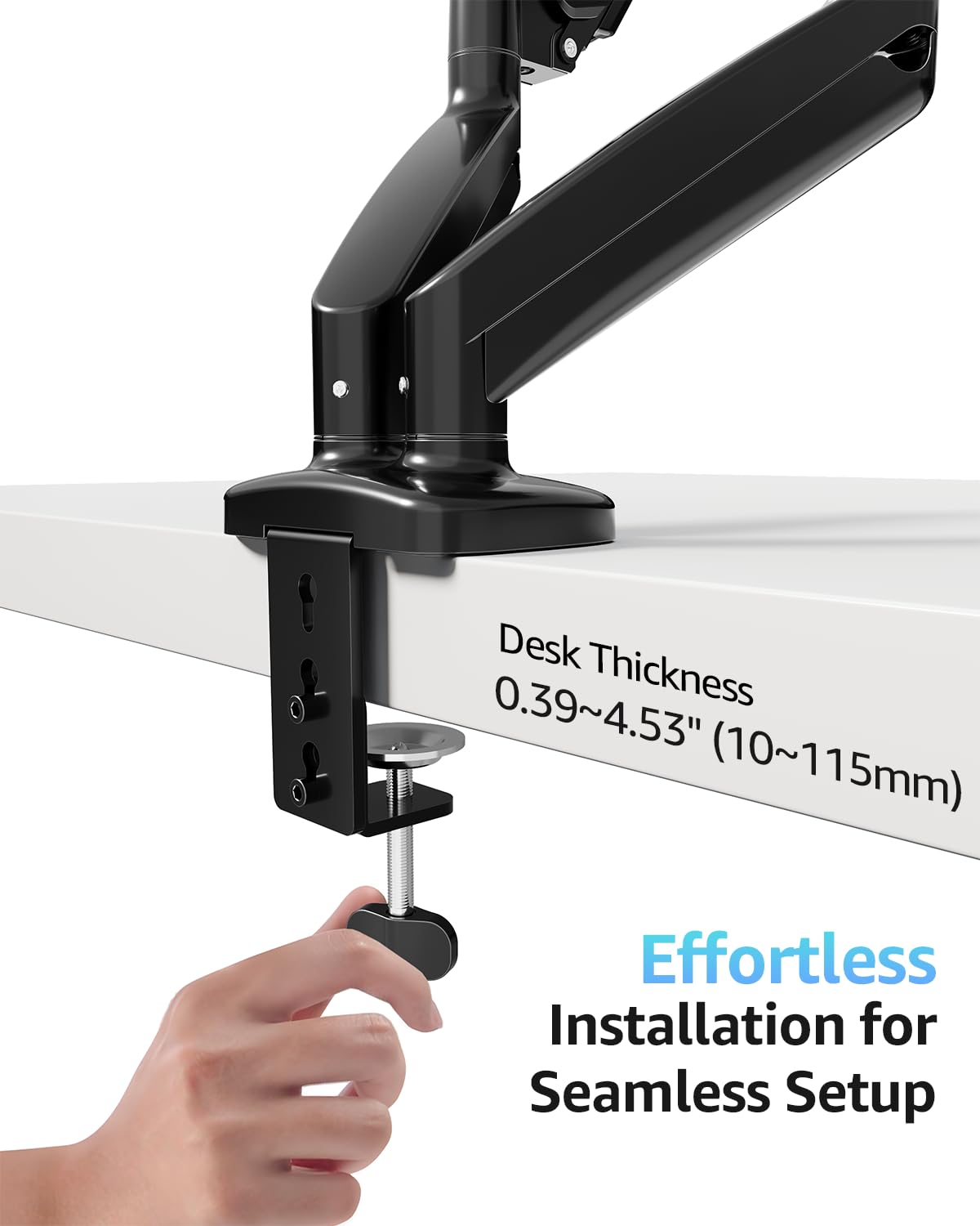 MOUNTUP Dual Monitor Mount for 17-32’’ Monitors, Double Monitor Arm Desk Mount Holds 4.4-17.6 lbs, Adjustable Computer Monitor Stand, 100x100/75x75mm VESA Mount, C Clamp/Grommet Base for 2 Screens