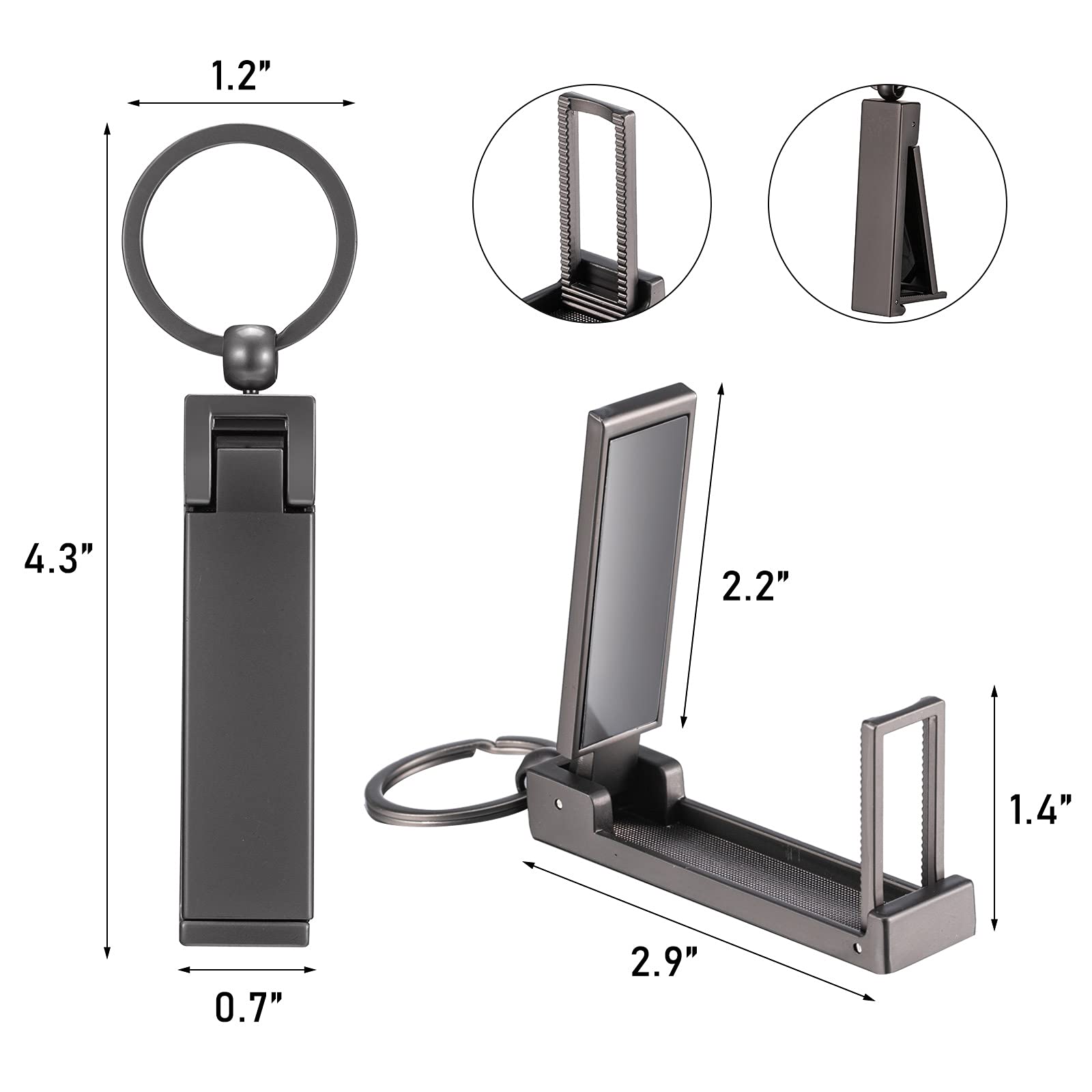 3 Pieces Purse Hook for Table Instant Bag Hook Hanger, Handbag Table Holder Hanger Set Mobile Phone Holder Foldable Women's Handbag Storage Stylish Swivel Hanger for Desk (Silver, Gun-Black, Gold)