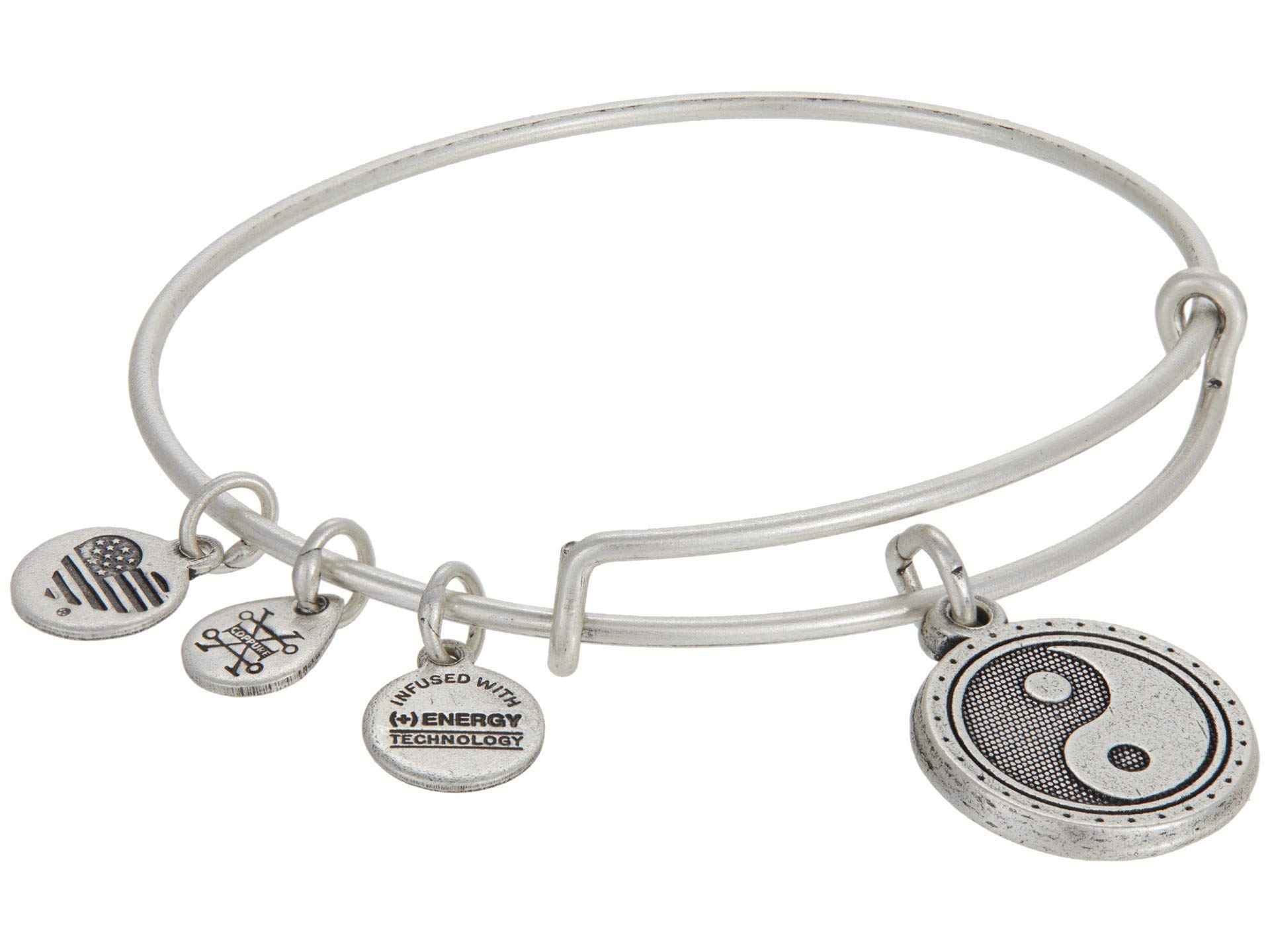 Alex and Ani A21EBYYRS,Yin Yang II Expandable Bangle Bracelet,Rafaelian Silver,Silver, Bracelets