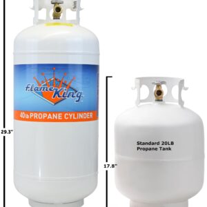 Flame King YSN401b 40 Pound Steel Propane Tank Cylinder with OPD Valve, White