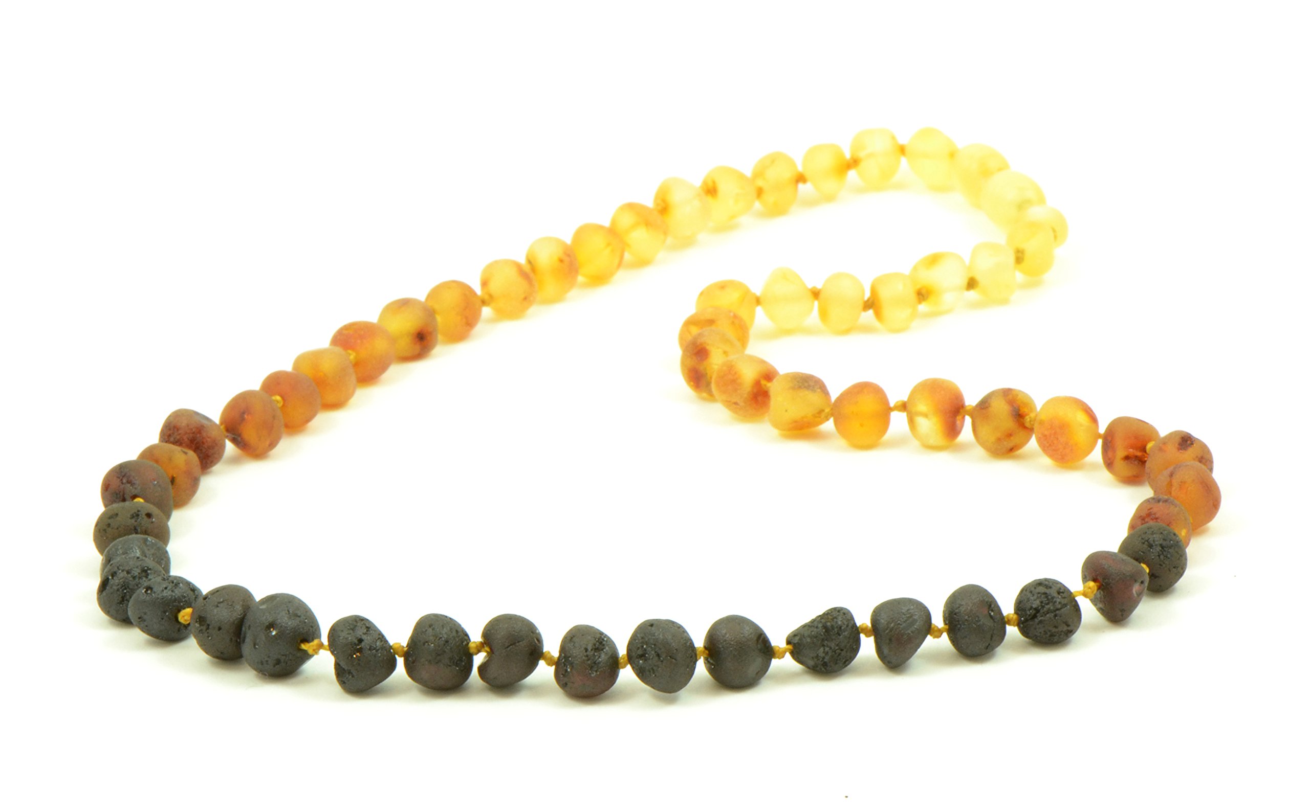 Baltic Amber Necklace - Adult Raw Amber Bead Necklace - Rainbow Pattern Unpolished Amber Beads - Multiple Lengths, Baltic-Amber, baltic-amber