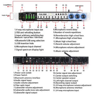 FULODE FX8 III professional KTV digital Pre-stage Effector one-button anti-howling audio processor 4input Echo