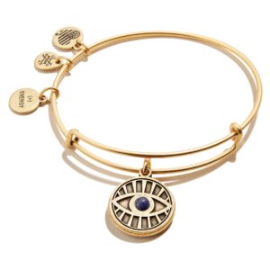 alex and ani path of symbols expandable bangle for women, evil eye and sodalite charm, rafaelian gold finish, 2 to 3.5 in