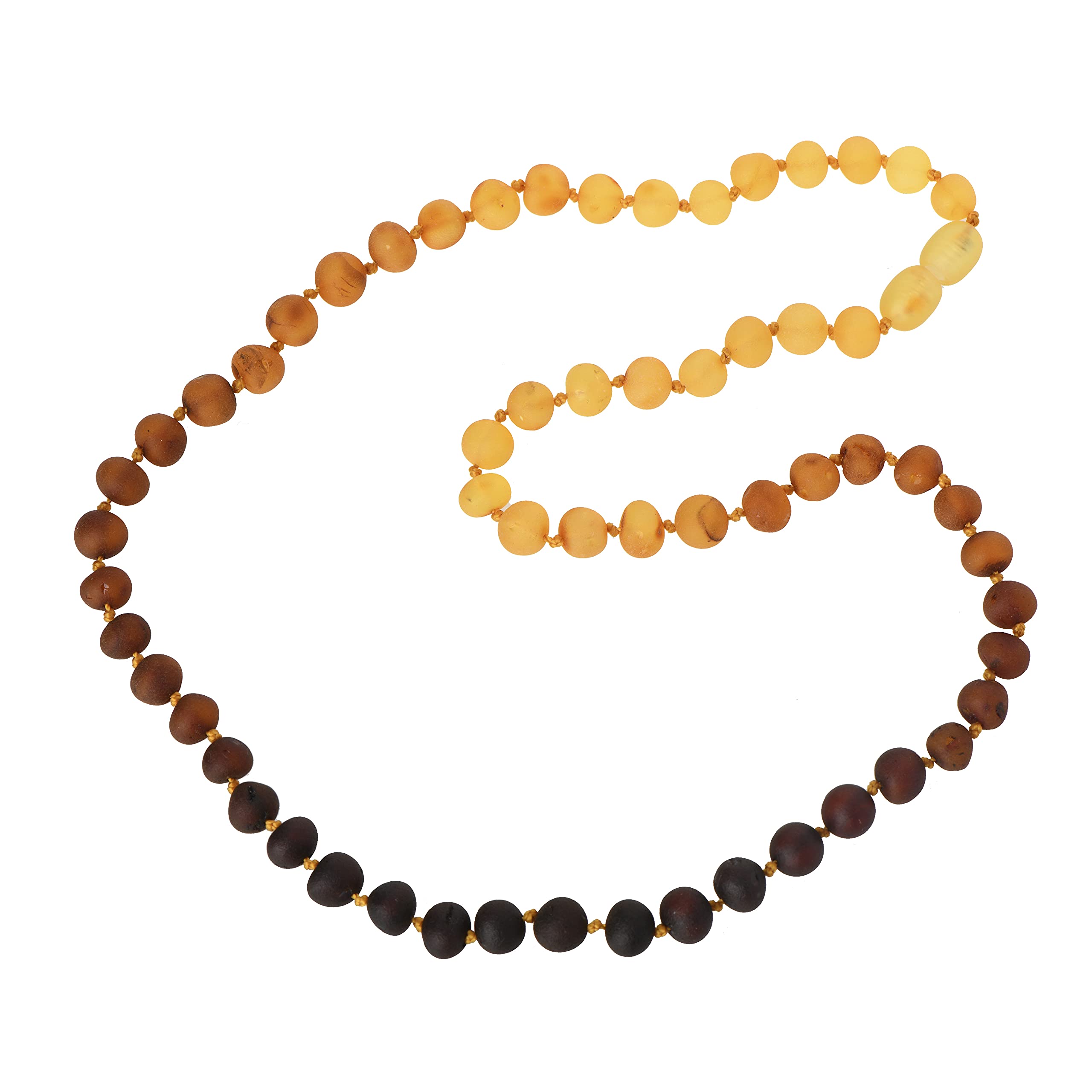 Baltic Amber Necklace - Adult Raw Amber Bead Necklace - Rainbow Pattern Unpolished Amber Beads - Multiple Lengths, Baltic-Amber, baltic-amber