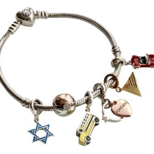 Star of David Blue Jewish Symbol 925 erling Silver Pendant Charm Bead For Pandora & Similar Charm Bracelets or Necklaces