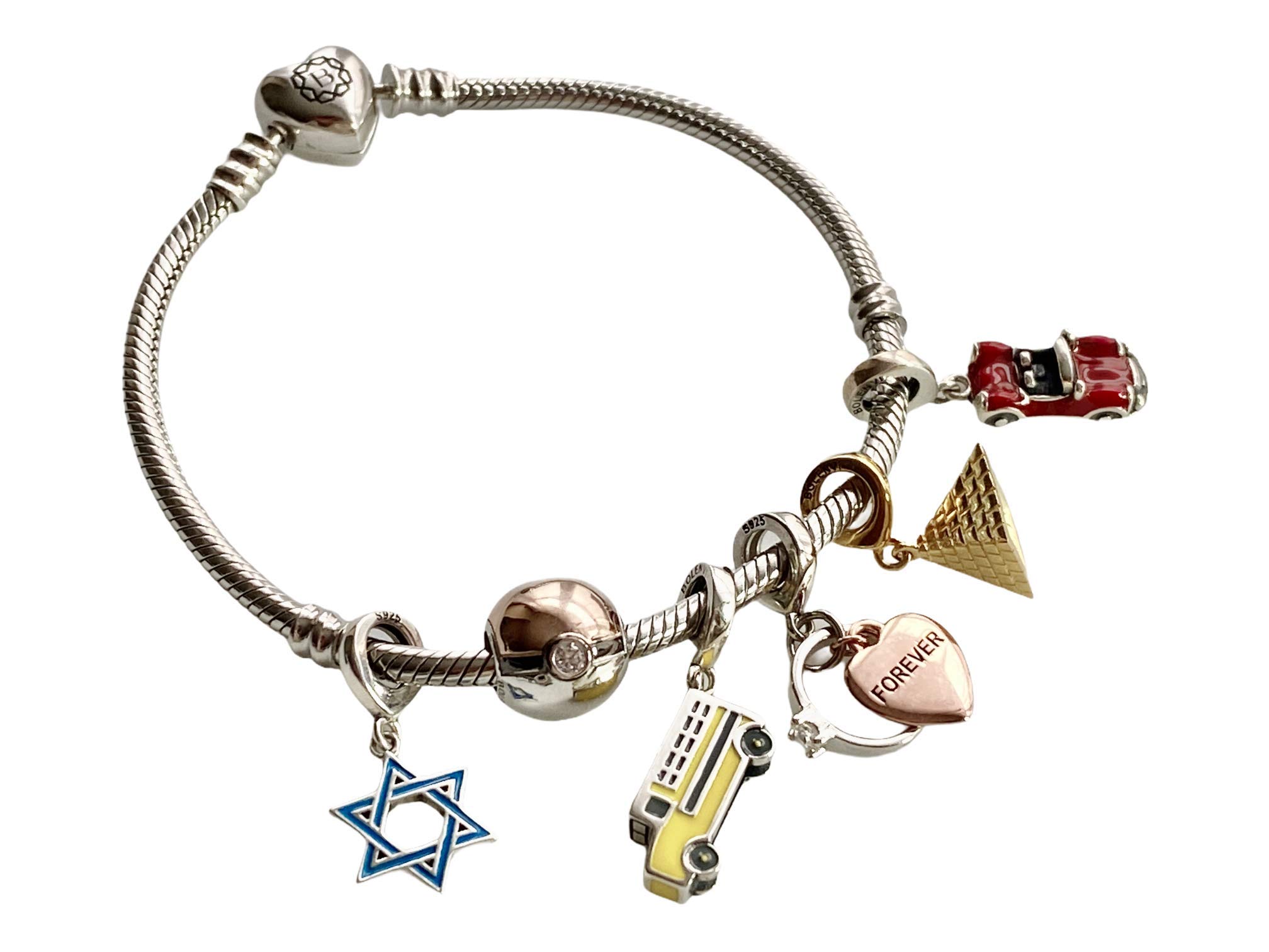 Star of David Blue Jewish Symbol 925 erling Silver Pendant Charm Bead For Pandora & Similar Charm Bracelets or Necklaces