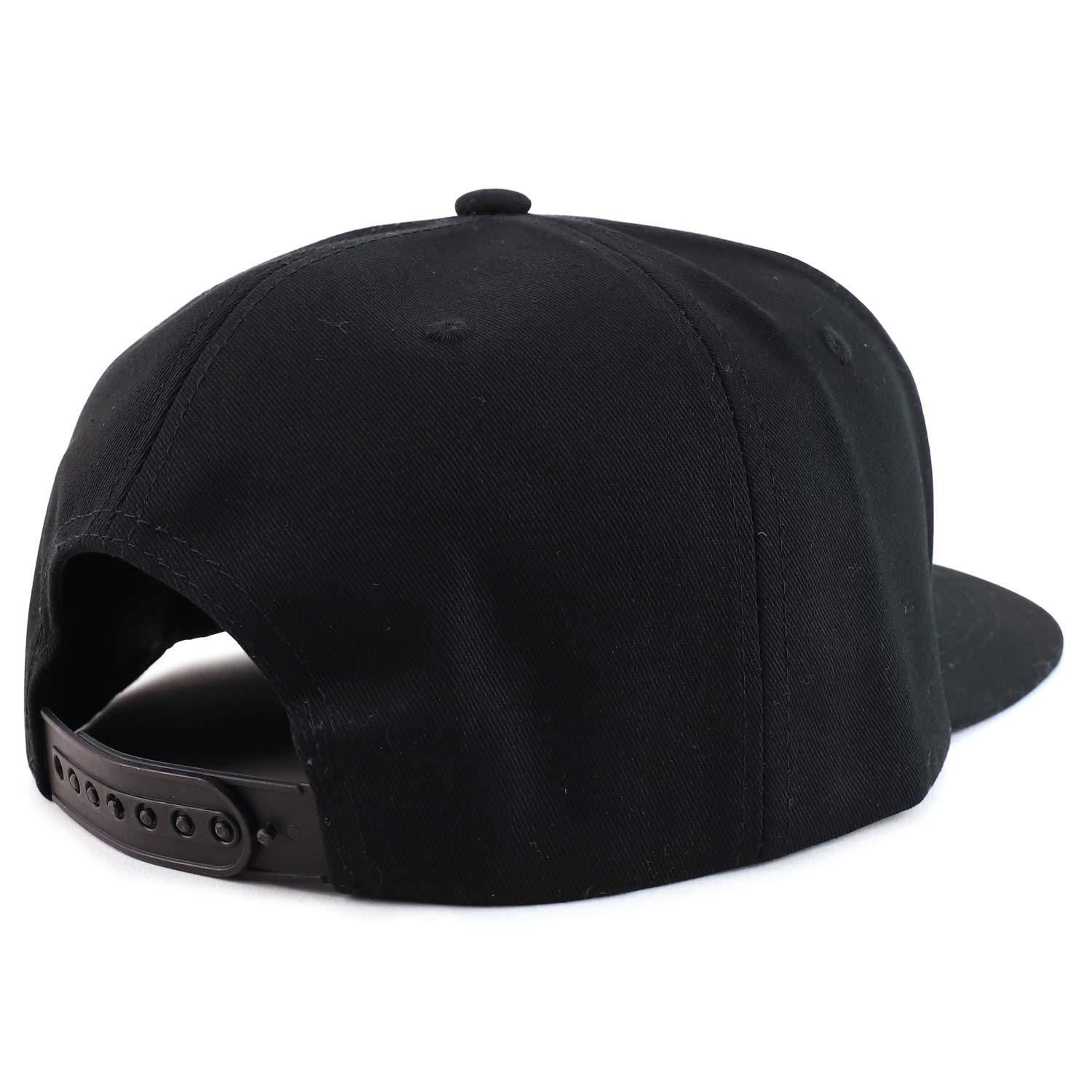 Trendy Apparel Shop Oversize 2XL Blank Plain Back Flatbill Snapback Baseball Cap - Black