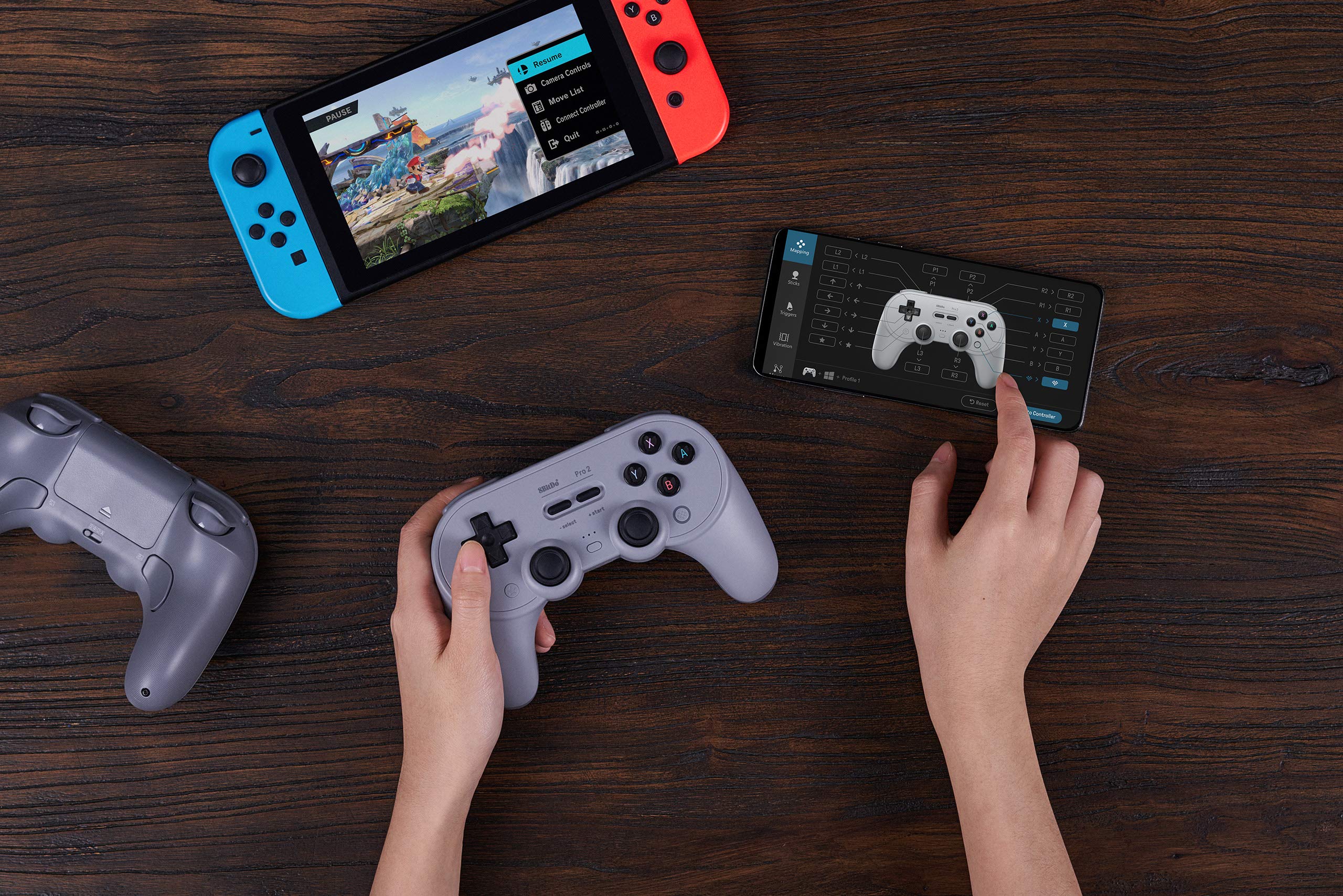 8BitDo Pro 2 Bluetooth Controller for Switch, PC, Android, Steam Deck, Gaming Controller for iPhone, iPad, macOS and Apple TV (Black Edition)