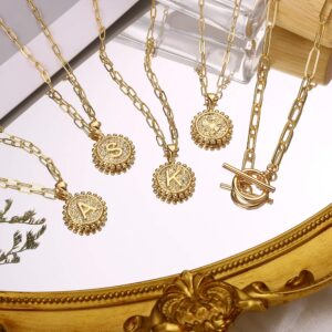 M MOOHAM Gold Necklace for Women Gifts - 14K Gold Necklace Set Initial Necklace Gold Necklace Non Tarnish Gold Necklaces for Women Gold Jewelry for Women Layered Gold Necklace