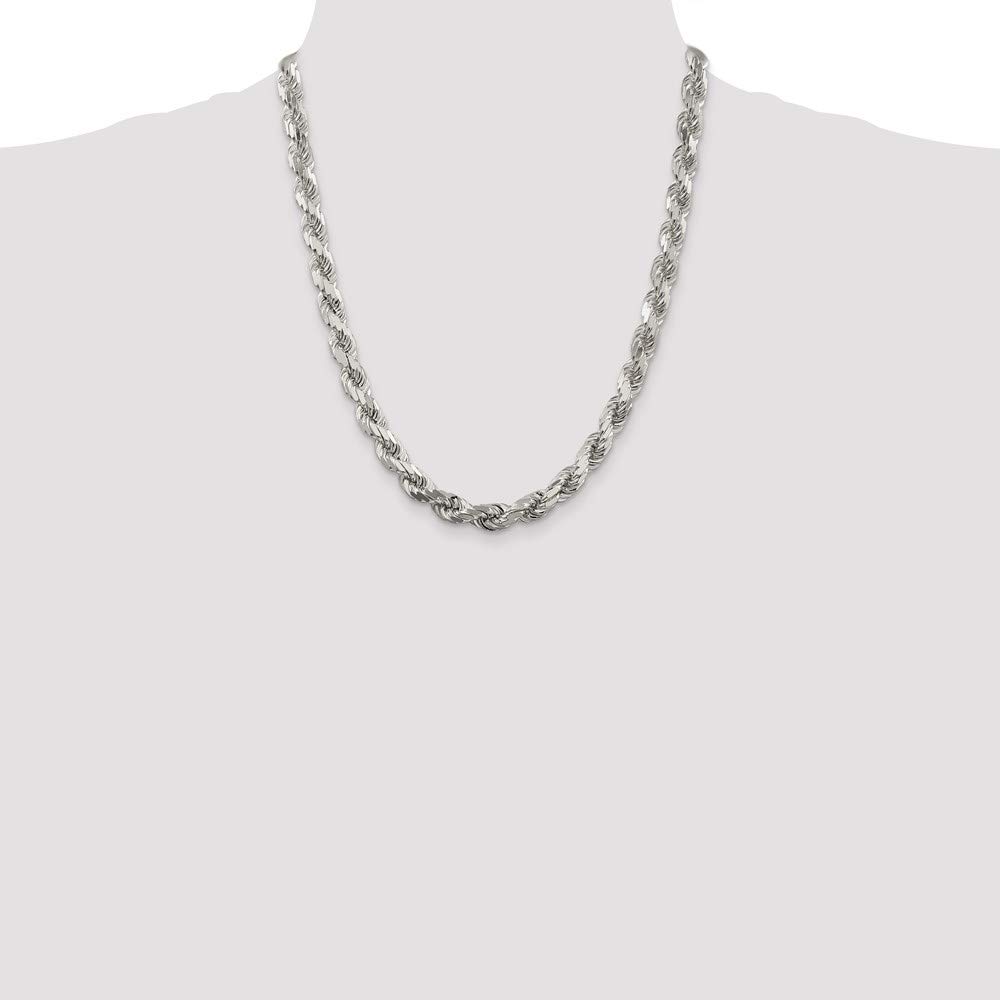 Sterling Silver 8mm Diamond-cut Rope Chain 22in 8mm style QDC170-22