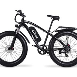 CEAYA Electric Bike Adults,1000W 48V 17Ah Battery 26'' Fat tire Electric Bicycle,7-Speed,Up to 40 Miles,Snow Beach Mountain E Bike