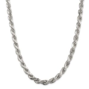 sterling silver 8mm diamond-cut rope chain 22in 8mm style qdc170-22