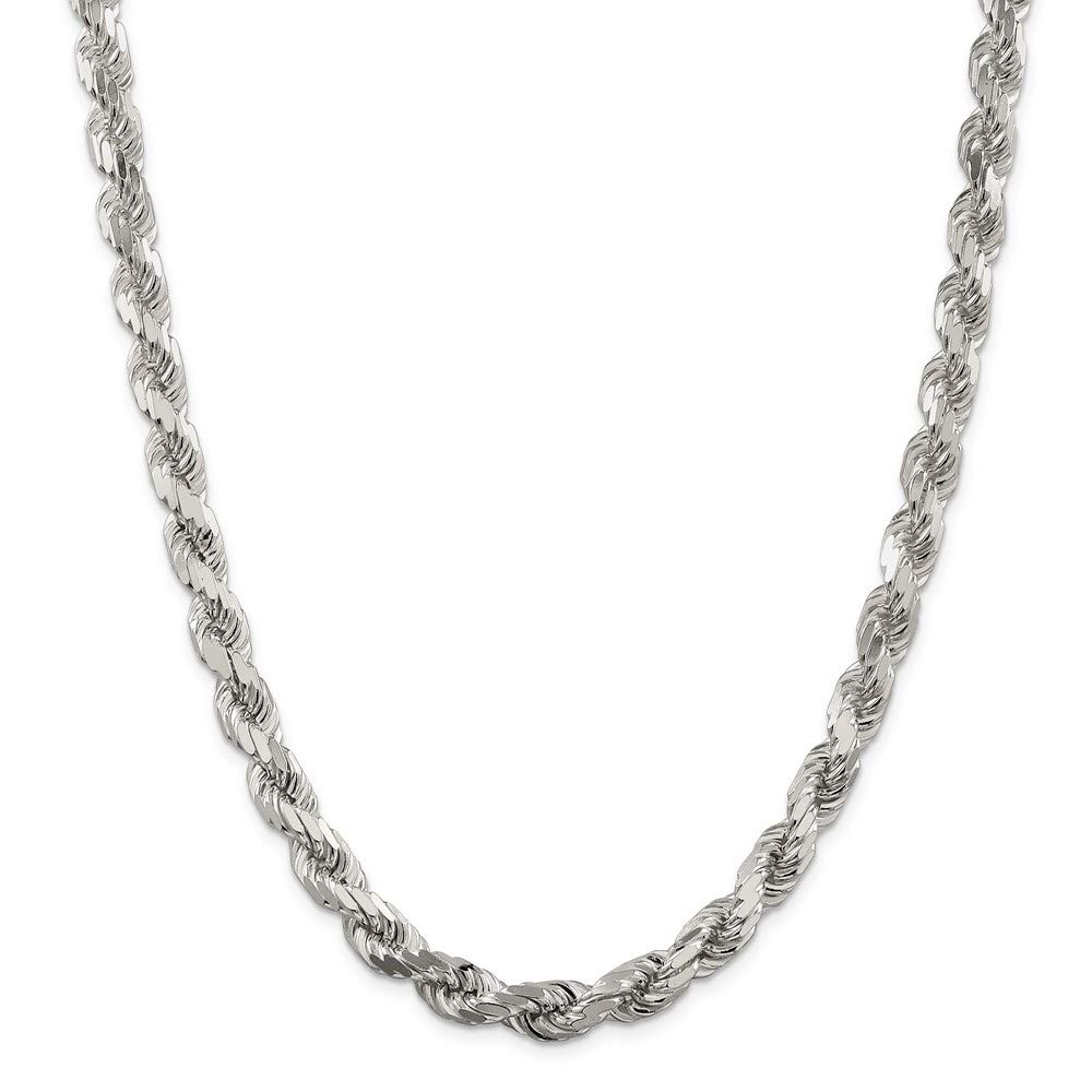 Sterling Silver 8mm Diamond-cut Rope Chain 22in 8mm style QDC170-22